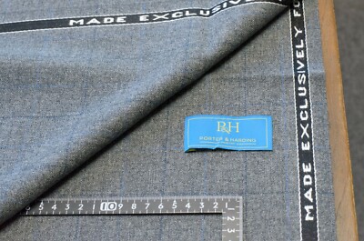 Porter & Harding Wool Fabric 2.0m – British Tweed Check with Blue ...