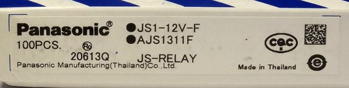 LOT OF 2 PANASONIC JS1 12V F Type JS Relay AJS1311F 12 VDC SPULE 20613Q ...
