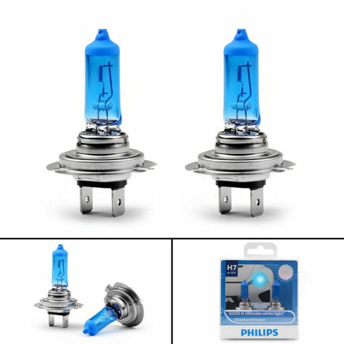 2x For PHILIPS H7 5000K 55W Diamond Vision Halogen Bulbs White headight ...
