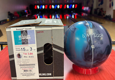 15 lb STORM SUMMIT ASCENT BOWLING BALL UNDRILLED NEW IN BOX 4 1/4" PIN ...
