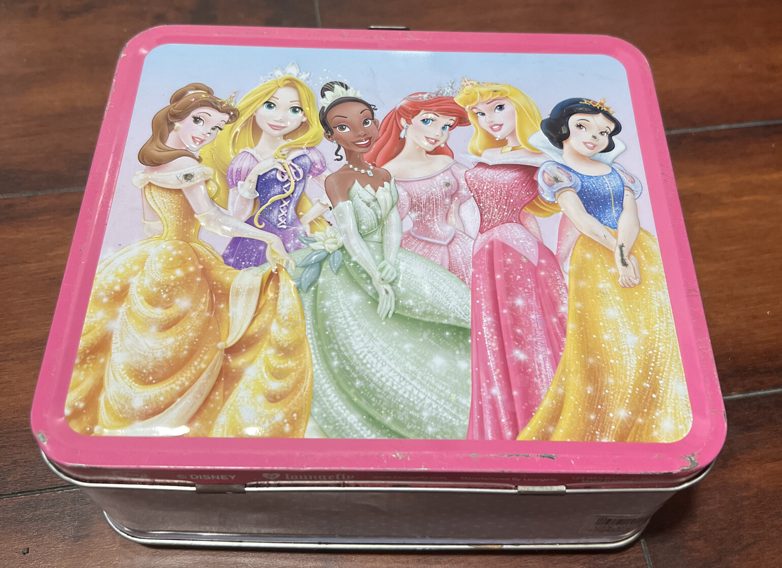 Disney Princess Tin Lunchbox Belle, Rapunzel, Tiana, Ariel, Sleeping ...