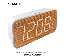 Sharp Atomic Desk Alarm Clock Model SPC323 Wood Frame for sale online ...