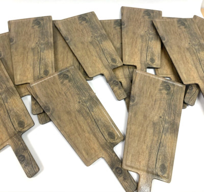 12 Pack GET 13-1/2" x 7-1/2" Reversible Melamine Faux Wood Food Display ...