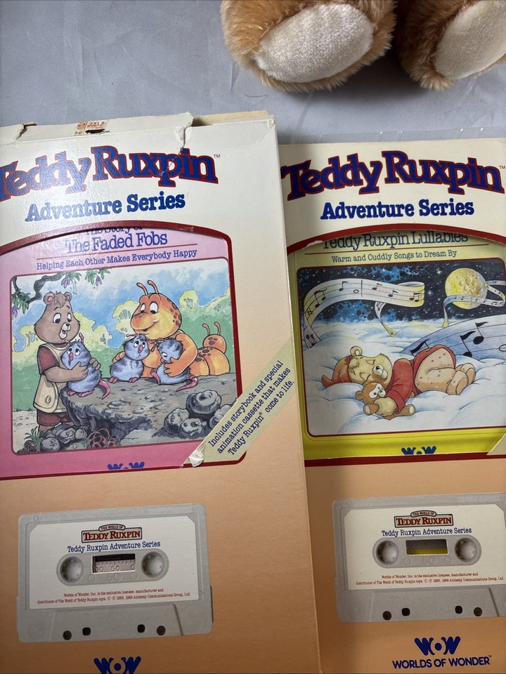 1985 Teddy Ruxpin Bear With 7 Tapes And 8 Books! Fully Cleaned Tested ...