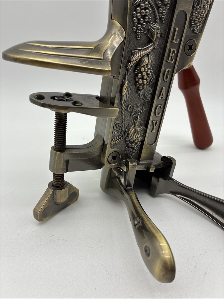 Legacy Wine Bottle Opener Cork Screw Counter Table Clamp Grapes | eBay