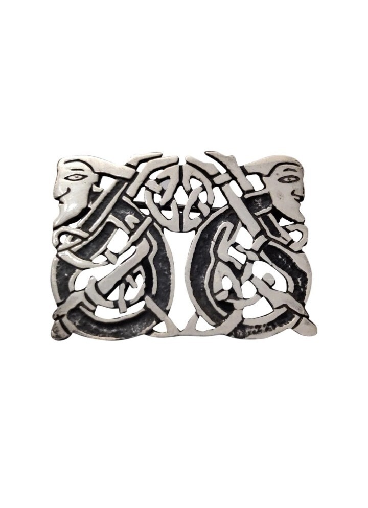 Vintage Celtic Pin Brooch Norse Gods Knot Silver Unis… - Gem