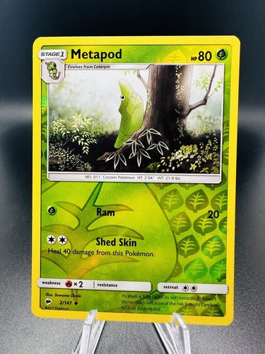 Pokemon TCG - Reverse Holo Metapod 2/147 - Burning Shadows 2017 | eBay