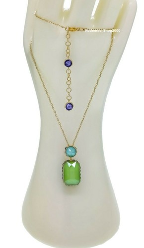 New 100% Authentic SWAROVSKI Gold Blue Multi Crystals Orbita Necklace ...