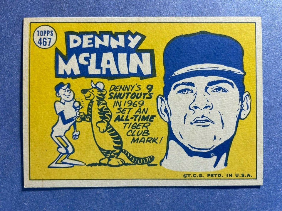 SIGNED DENNY McLAIN AUTOGRAPHED 1970 ALL-STAR BASEBALL CARD - TIGERS | eBay