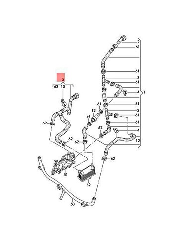 NEW VW TIGUAN ALLSPACE COOLANT HOSE WITH QUICK RELEASE COUPLING ...