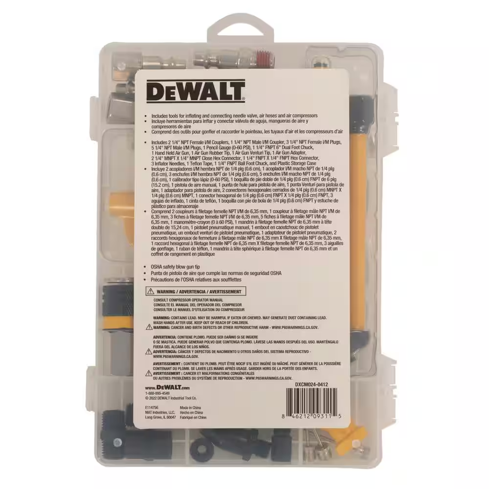 Dewalt DXCM024-0412 25-Piece Industrial Coupler and Plug Accessory Kit ...