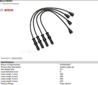 Bosch Ignition Leads for Subaru Liberty Forester Impreza SOHC 4 Cyl 89 ...