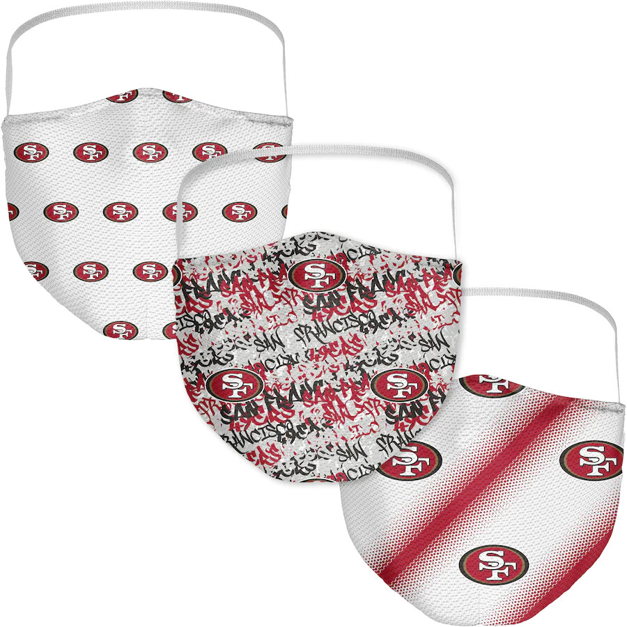 NFL San Francisco 49ers 3 Pack Logo Face Mask Football Unisex Adult ...