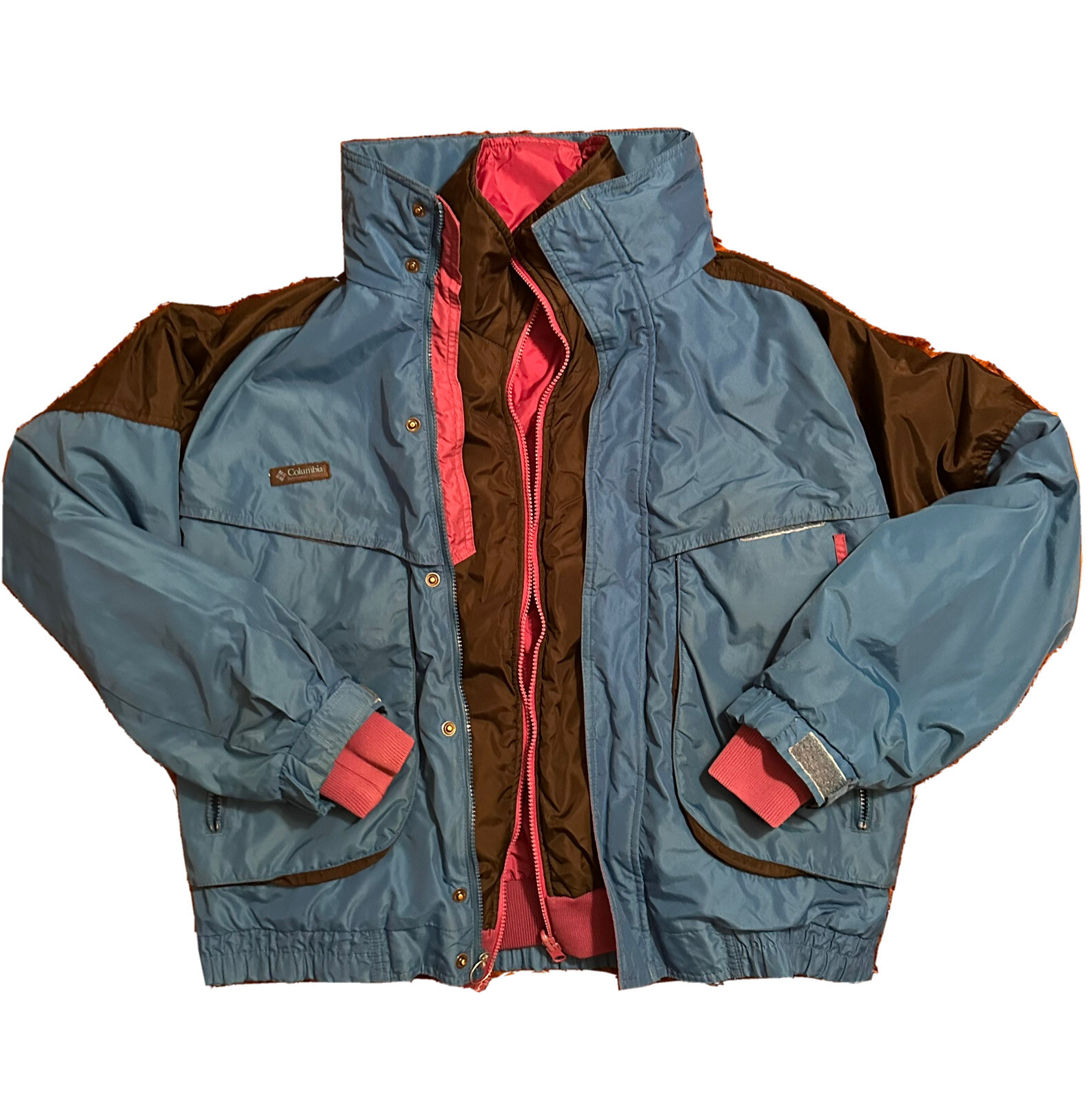 Vtg Columbia Powder Keg 3 in 1 Reversible Blue Black Pink Powder Keg ...