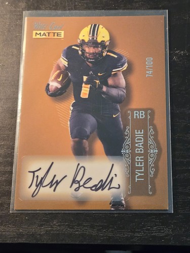 2022 Wild Card MATTE Auto Gold - Silver Foil /100 Tyler Badie Rookie ...