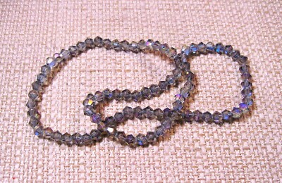 Beautiful 13" Strand of 4mm x 4mm Gray Purple AB Crystal Bi-Cone Beads ...
