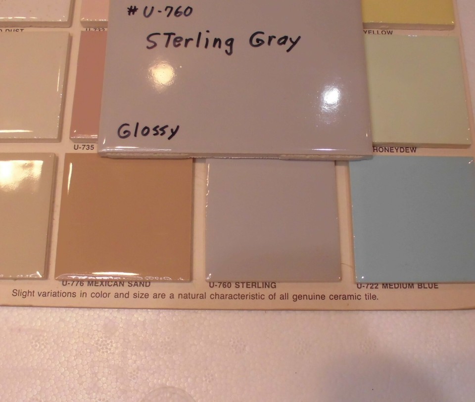 1 pc. Sterling Gray: 4-1/4" Glossy Ceramic Tile by United States Tile ...