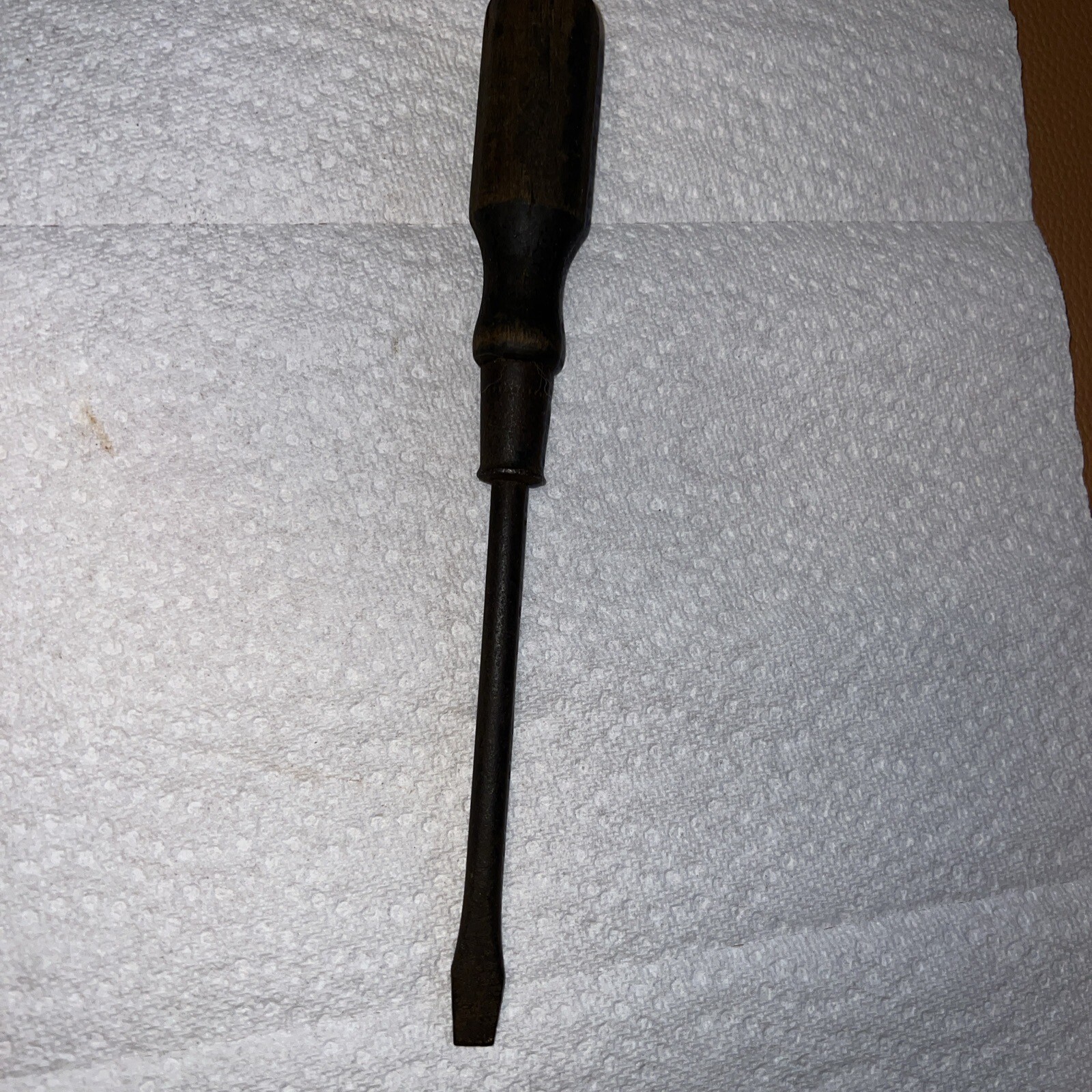 VINTAGE WOOD HANDLE Screwdriver 95" 3/8" Blade Flathead Carpenters Tool ...