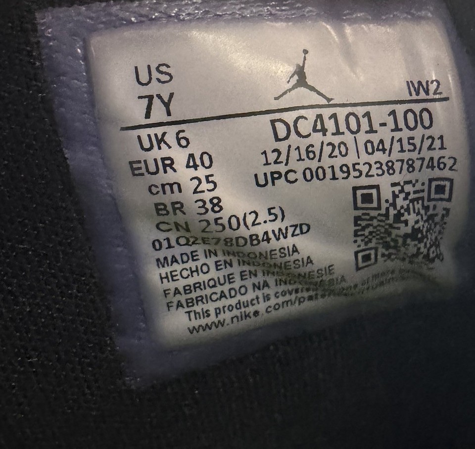 Nike Air Jordan 4 IV Retro DIY Black White DC4101-100 Youth Shoes Size ...