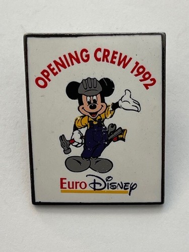 Euro Disney Opening Crew 1992 Cast Member Pin Mickey Mouse Construction ...