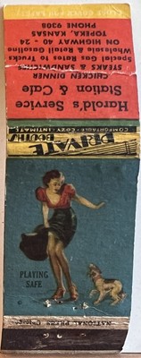 Harold's Service Station & Cafe Topeka KS Kansas Girlie Pinup Matchbook ...