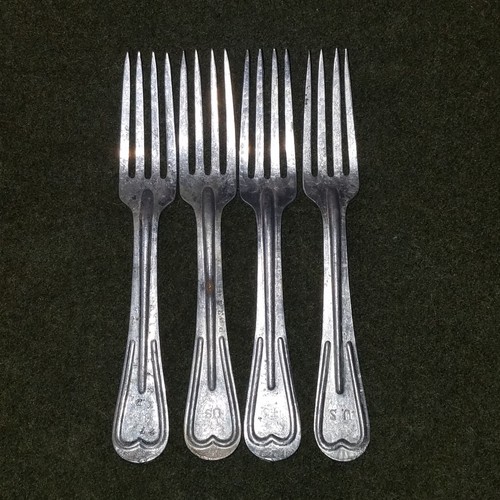 Lot of FOUR USGI US ARMY Model 1910 Mess forks steel, 1917 1918 WWI CPS ...