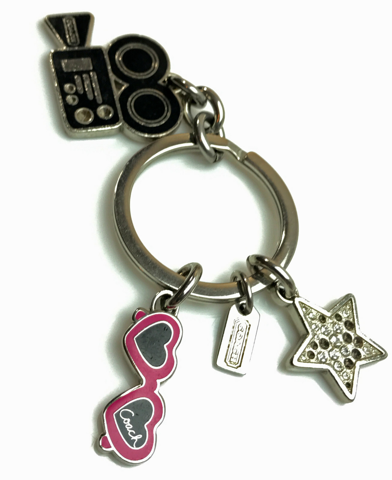Coach Metal Charm Keyring Keychain Key Fob Chain - Gem