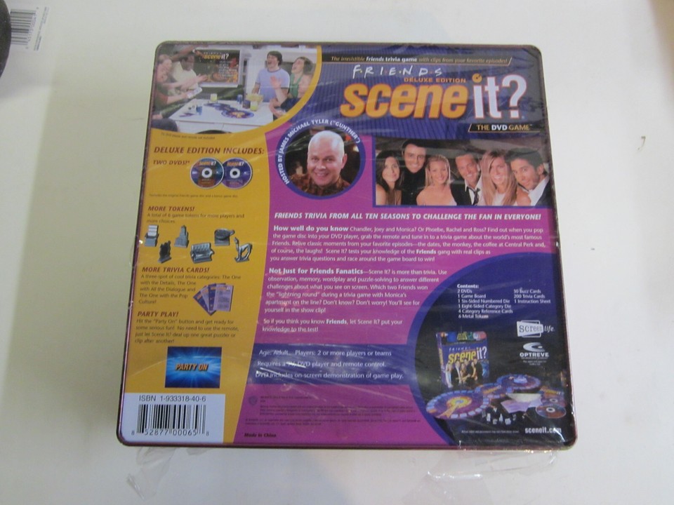 Friends Scene It Trivia 2 DVD Deluxe Board Game Metal Collector Tin new ...