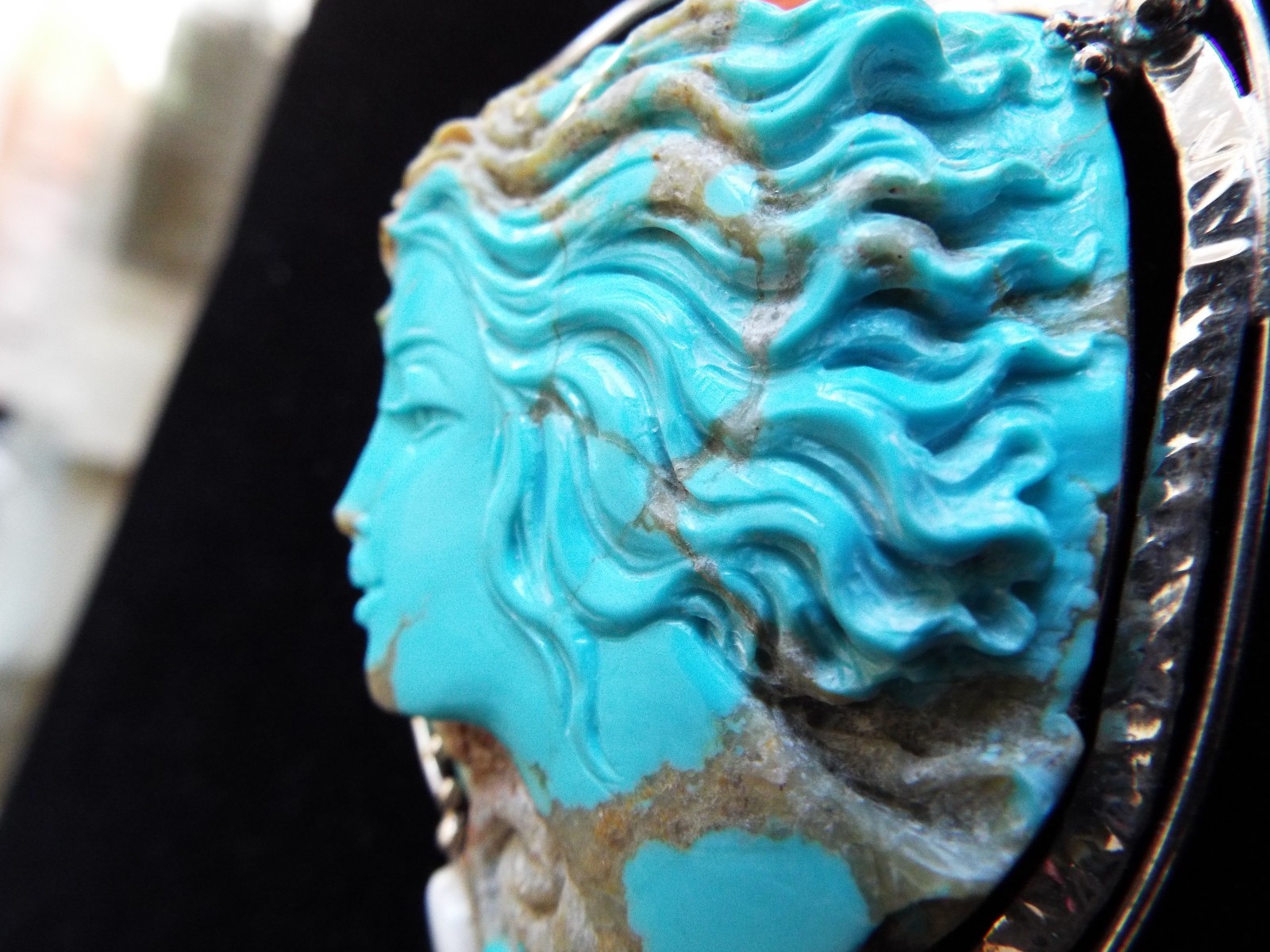 Master Hand carved turquoise cameo artist signed, V. Langella from ...