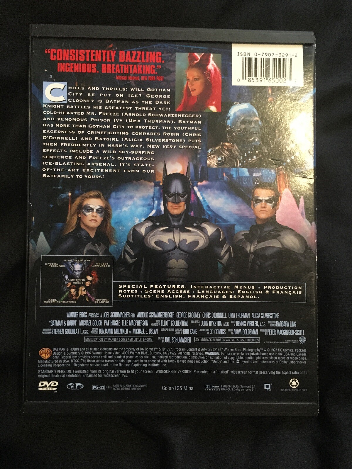 Batman Robin (DVD) Arnold Schwarzenegger, George Clooney, Chris O ...