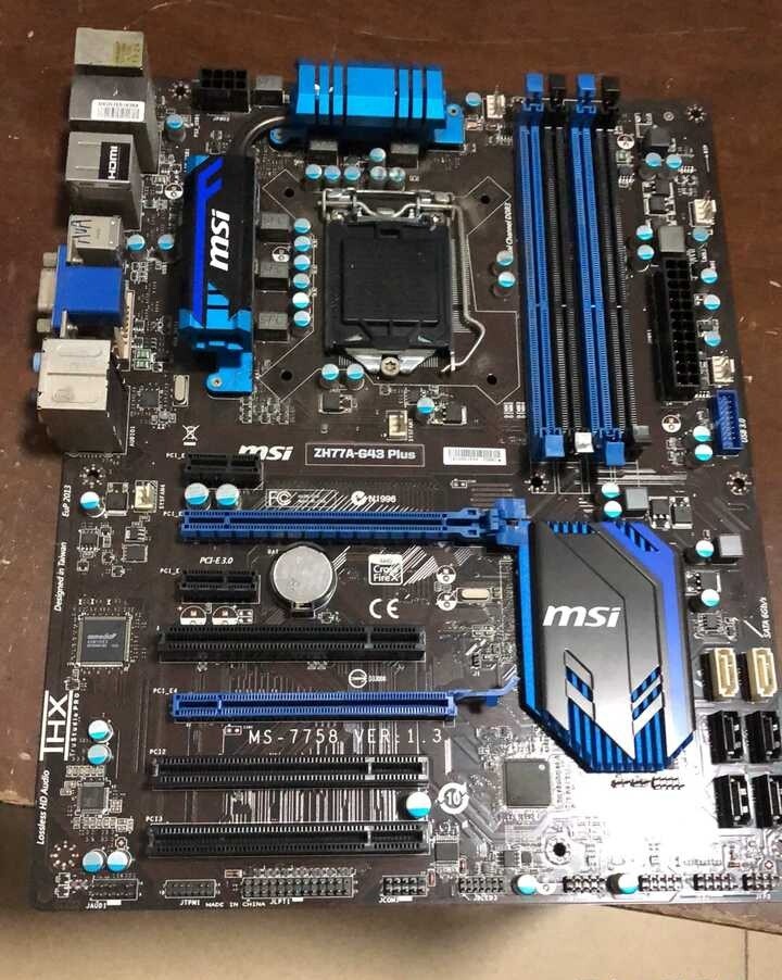 MSI ZH77A-G43 Plus MS-7758 Desktop Intel H77 System Motherboard LGA1155 ...
