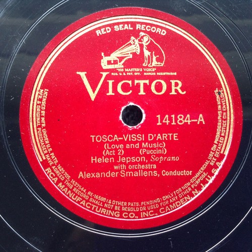 Helen Jepson With Orchestra Conducted By Alexander Smallens - Vissi D ...