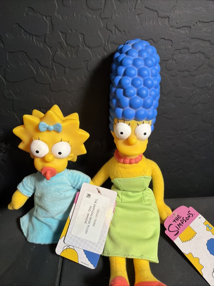 The Simpsons Marge & Maggie Plush Doll Lot Jakks Pacific | New with ...
