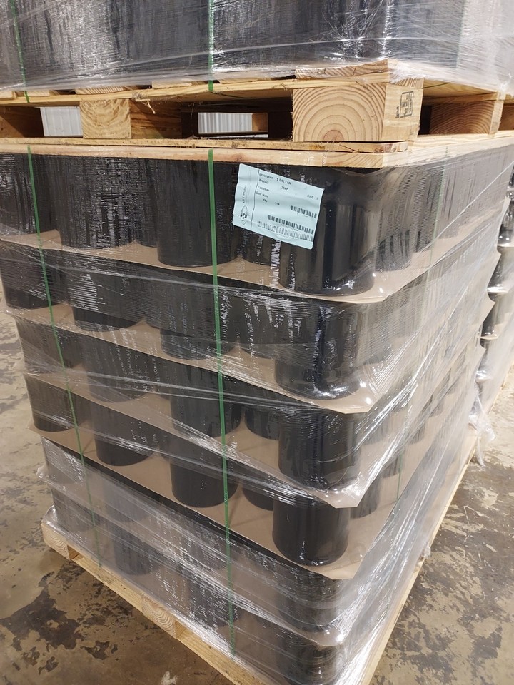 plastic gallon paint cans w/ lids and straps: black and 12,084 totall ...