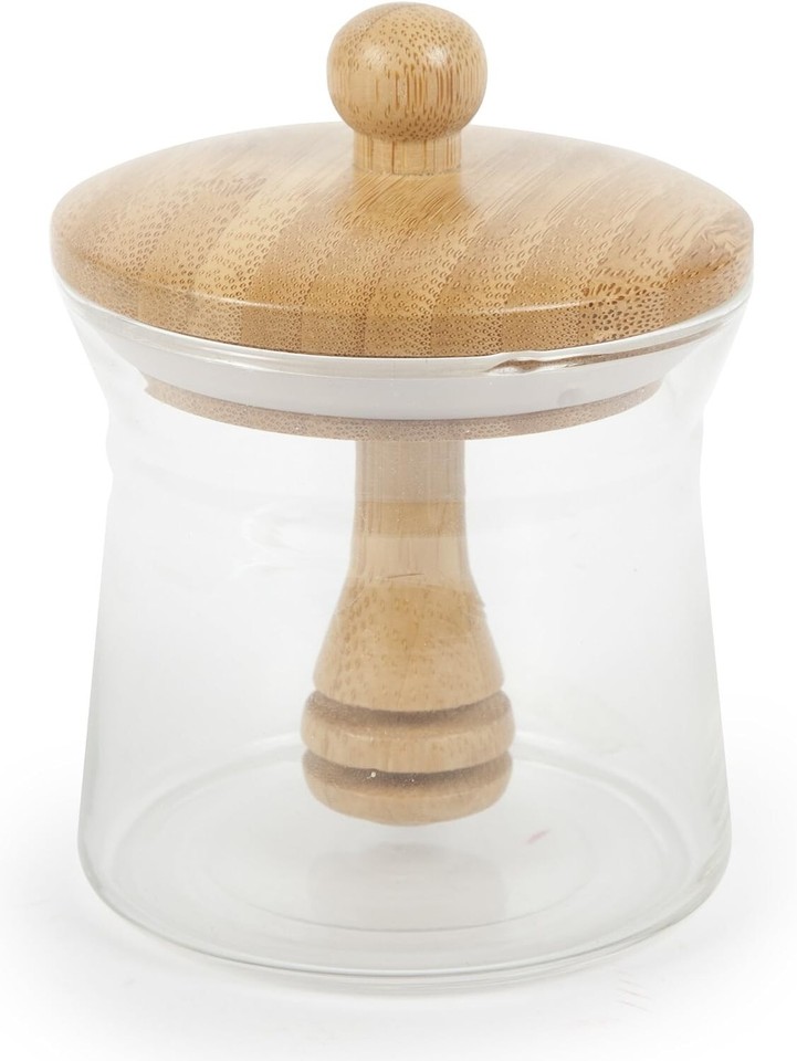 Core Bamboo Glass Honey Comb Jar with Dipper | eBay