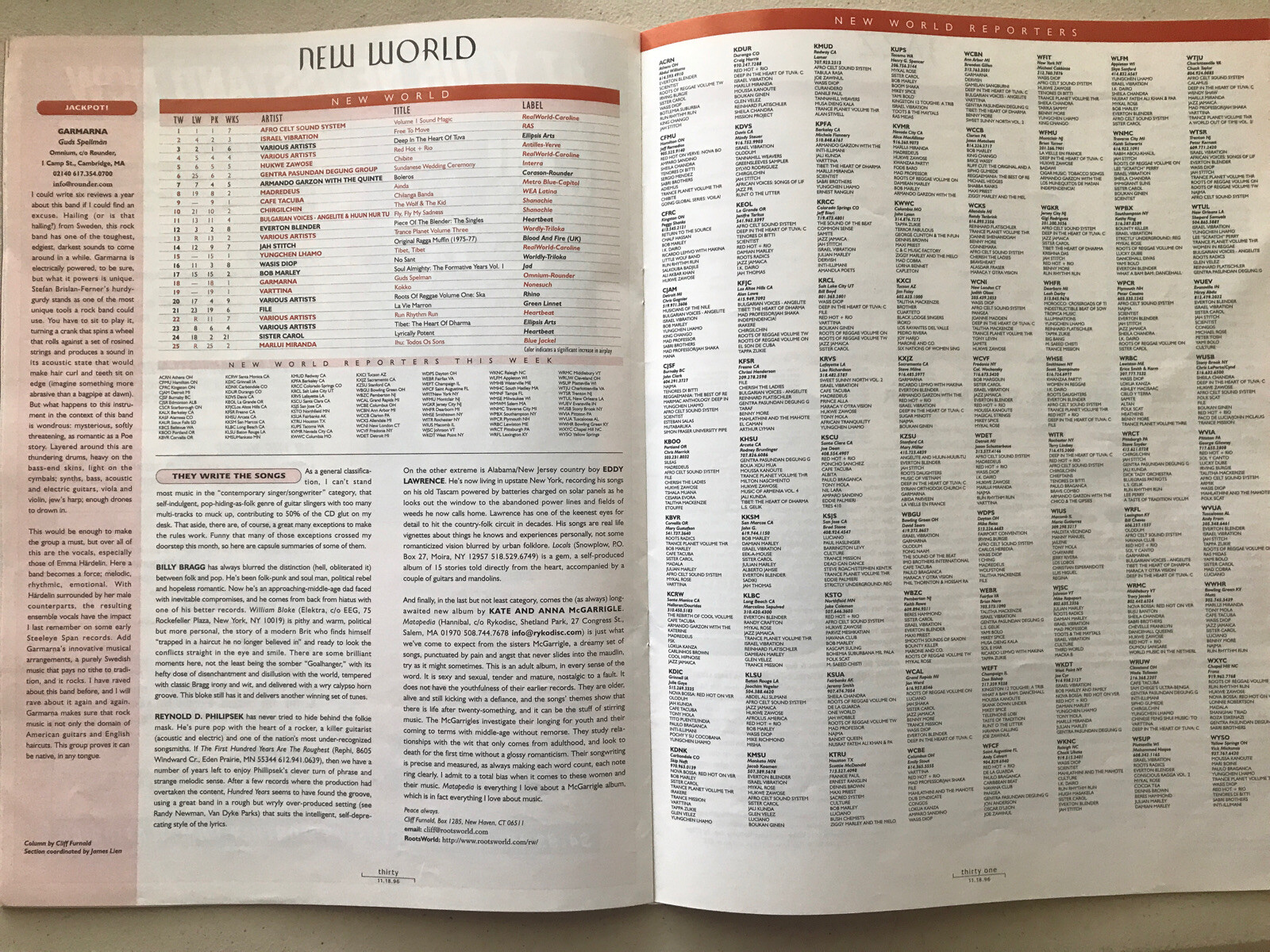 CMJ MAGAZINE-FUTURE SOUND OF LONDON DJ SHADOW-GHOSTFACE KILLAH- 11/18 ...