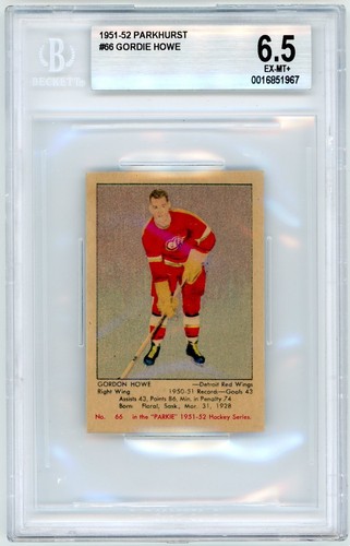 1951-52 Parkhurst #66 Gordie Howe RC Rookie Card BVG/BGS 6.5 (Top ...