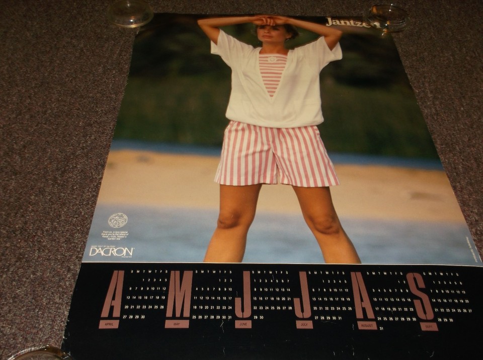 Jantzen vintage 1985-86 double-sided promo poster calendar, approx. 20 ...