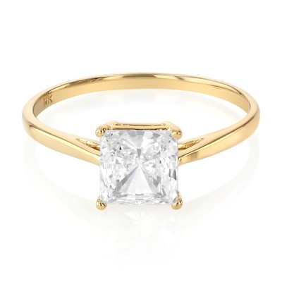 14K Solid Yellow Gold Square Princess Cut Solitaire CZ Wedding ...