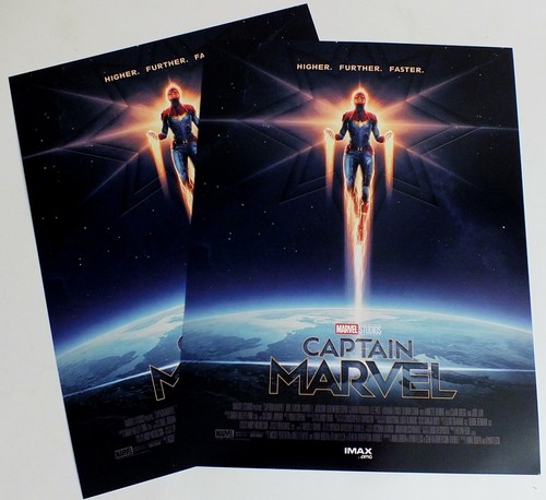2 CAPTAIN MARVEL AMC IMAX 8.5" X 11" Posters MARVEL STUDIOS Brie Larson ...