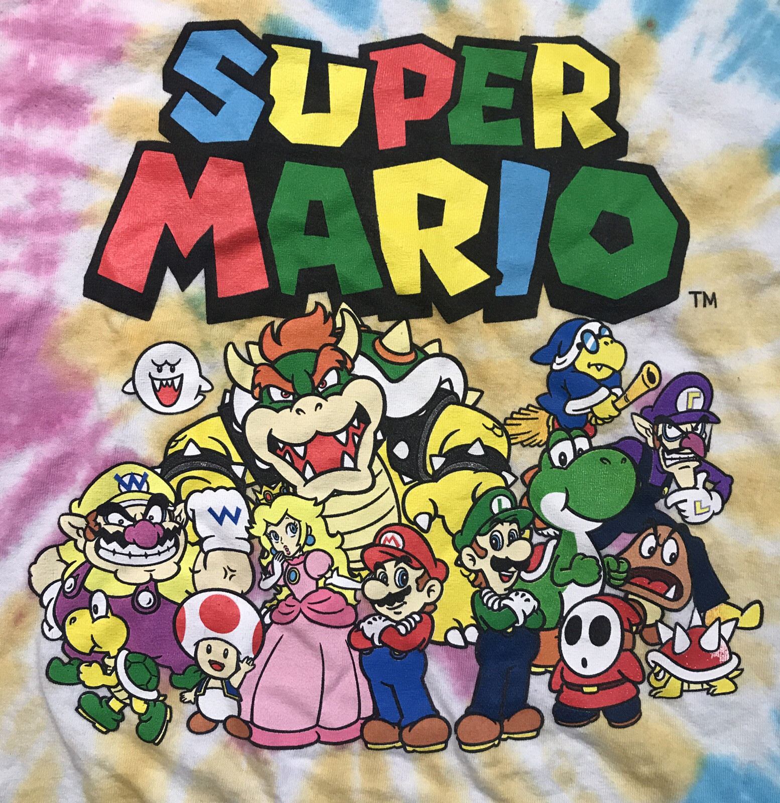 Super Mario Vintage Retro Video Game Colorful Tie Dye… - Gem