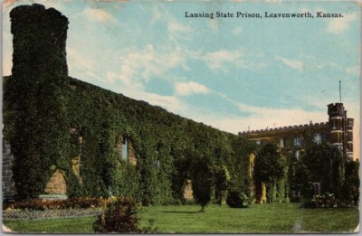 LEAVENWORTH, Kansas Postcard "Lansing State Prison" Building View ...