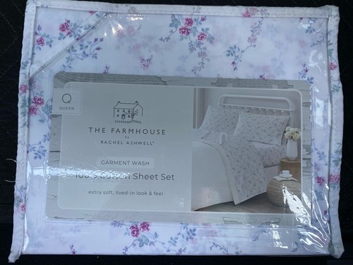 Rachel Ashwell Farmhouse Simply Shabby Chic Queen Cotton Sheets White ...