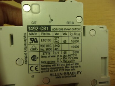 Allen Bradley 1492-CB1 Series B 2A G020 Circuit Breaker *FREE SHIPPING ...