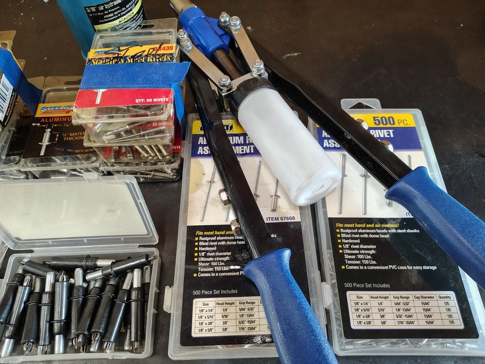 Huge Lot Of Rivet Guns And Rivets 19 Boxes Of Rivets 1 Hydraulic 1 ...