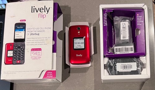 Alcatel Lively Jitterbug 4053S Red Flip Phone | eBay