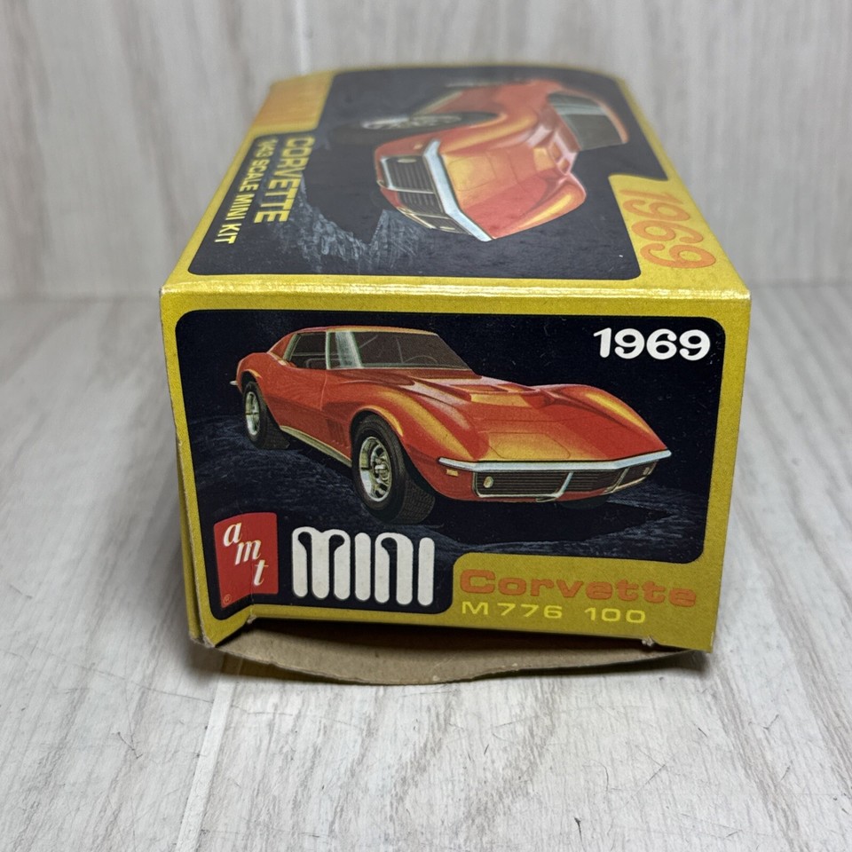 Vintage AMT Mini 1/43 Scale 1969 Corvette Model Kit w/Case #M776 Box ...