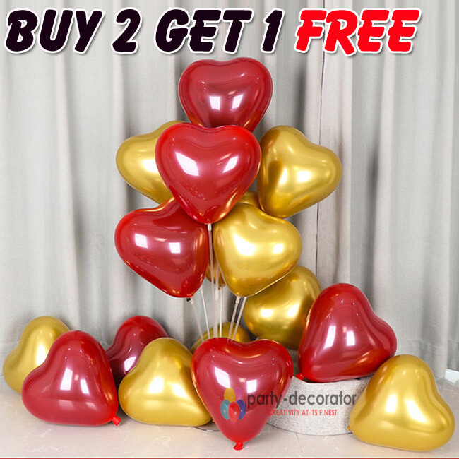 100 LOVE HEART SHAPE BALLOONS Wedding Party Romantic baloon Birthday ...