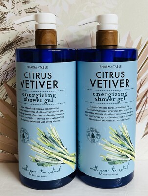 2-Pack Pharm to Table ~ Citrus Vetiver Energizing Shower Gel 32 fl oz ...