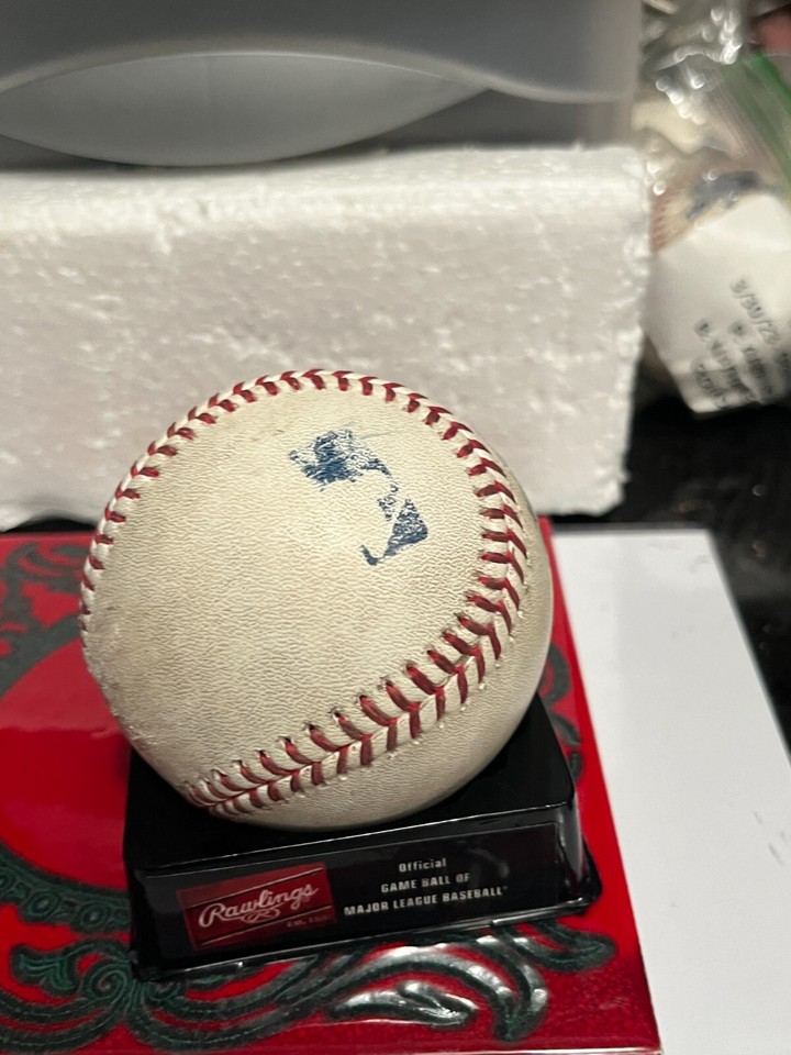 Rangers vs. Cubs MLB Game Used Ball 3/31/24 Evan Carter vs. Jordan ...